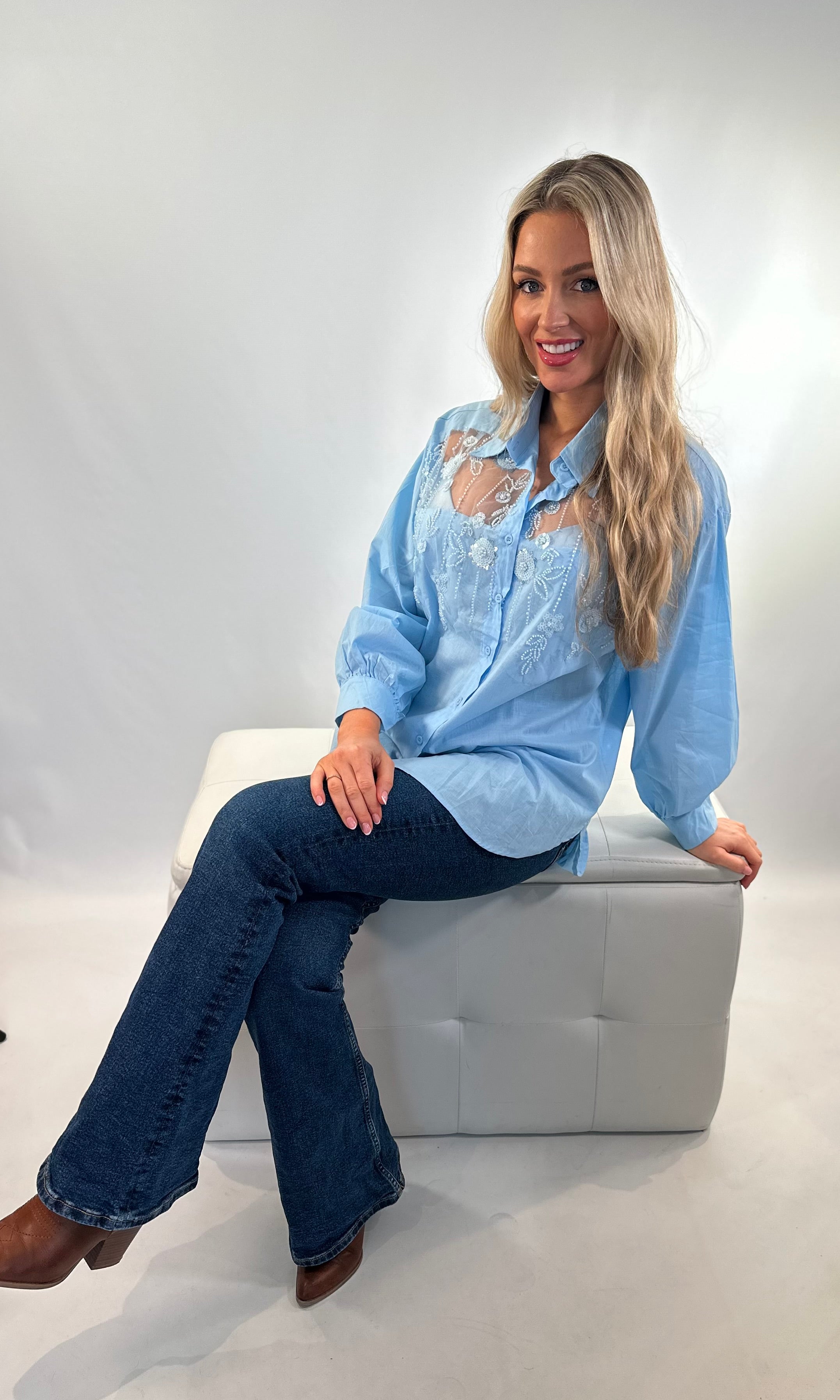 Katie sheer/lace shirt – Catwalk style